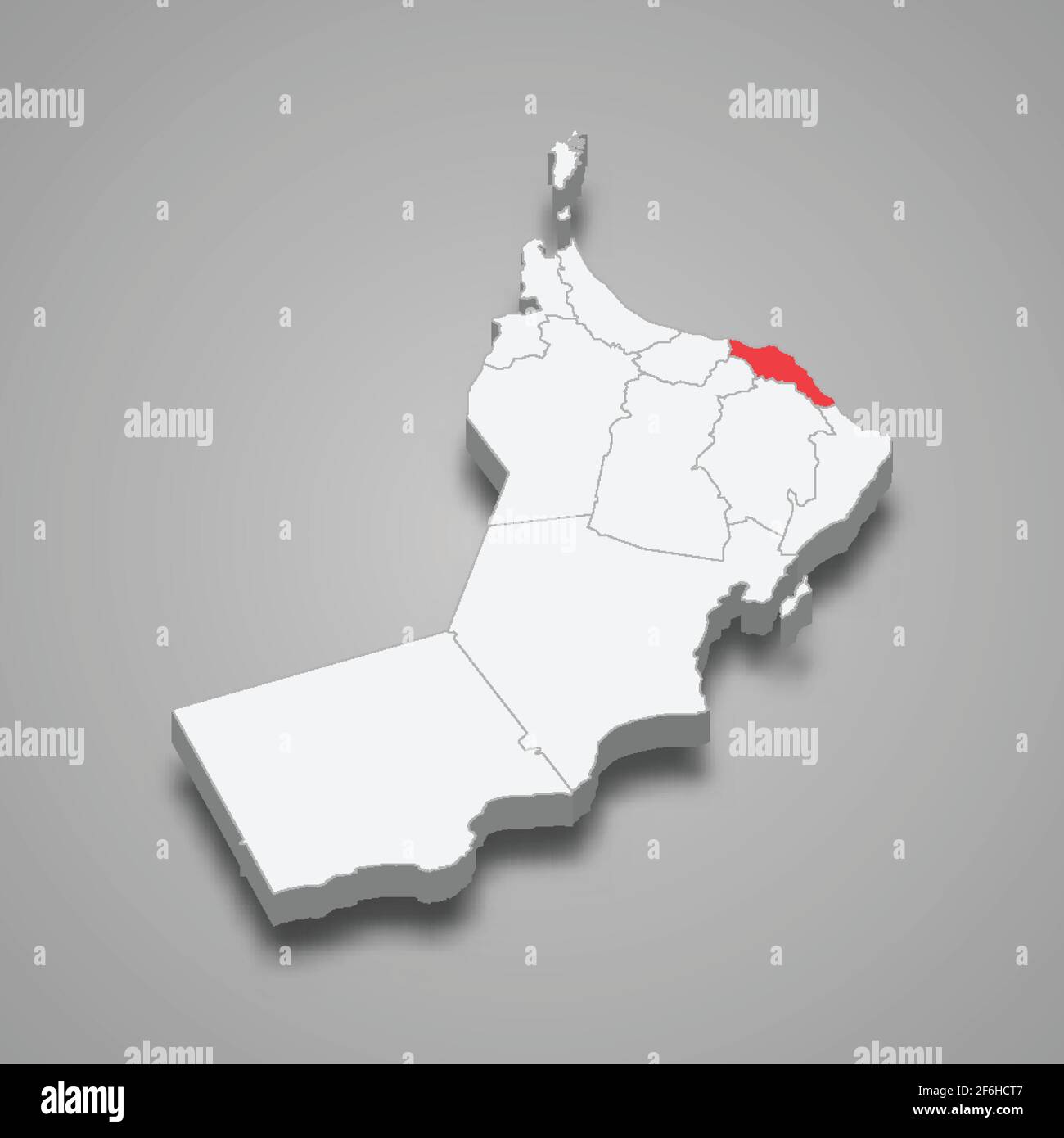 Muscat region location within Oman 3d isometric map Stock Vector Image ...