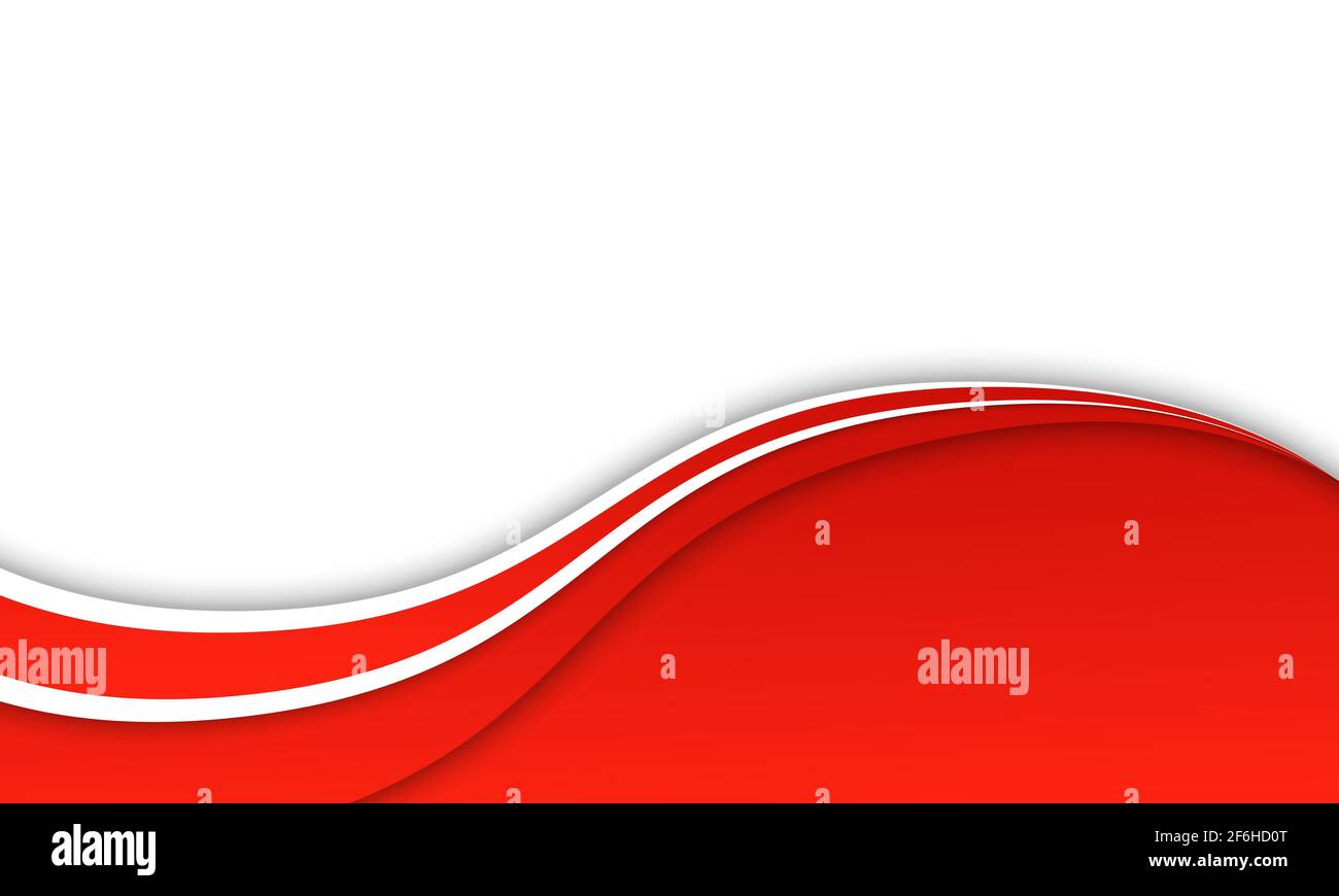 Red wave shape with white lines on white background. New way of your ...