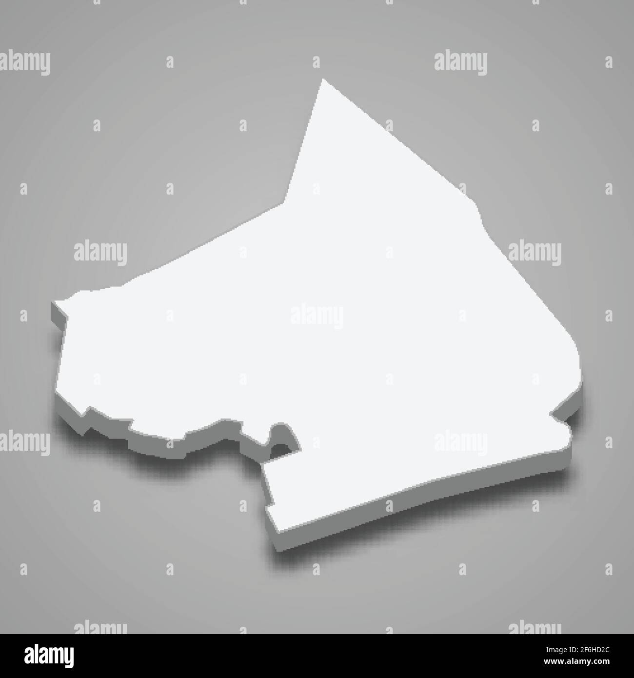 3d isometric map of Soc Trang Province of Vietnam, vector illustration ...