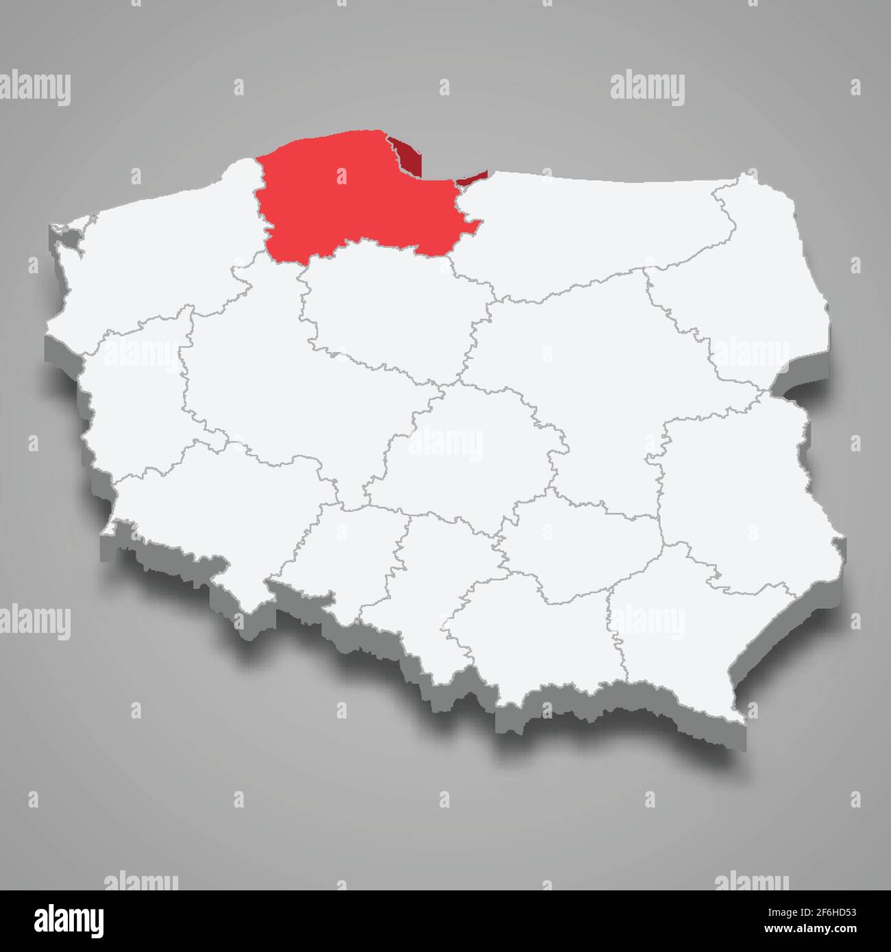 Pomerania region location within Poland 3d isometric map Stock Vector ...