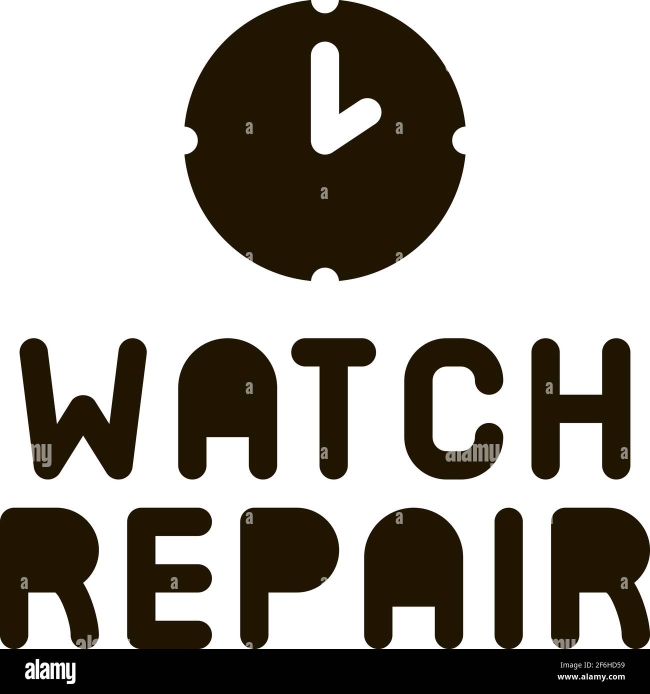 watch repair logo icon Vector Glyph Illustration Stock Vector Image ...