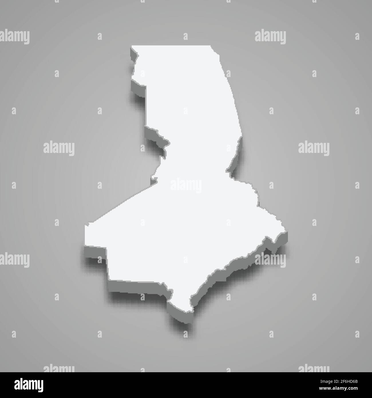 3d isometric map of Turkistan oblast is a region of Kazakhstan, vector ...