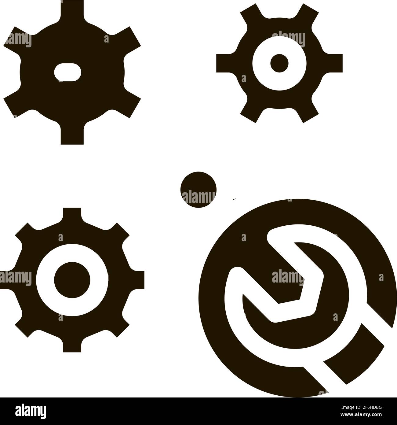 Vector clock gears black icons hi-res stock photography and images - Alamy