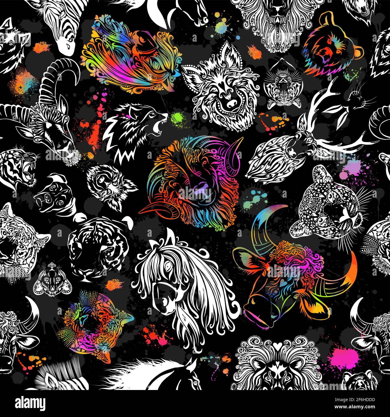 seamless leopard face pattern vector illustration Stock Vector Image ...