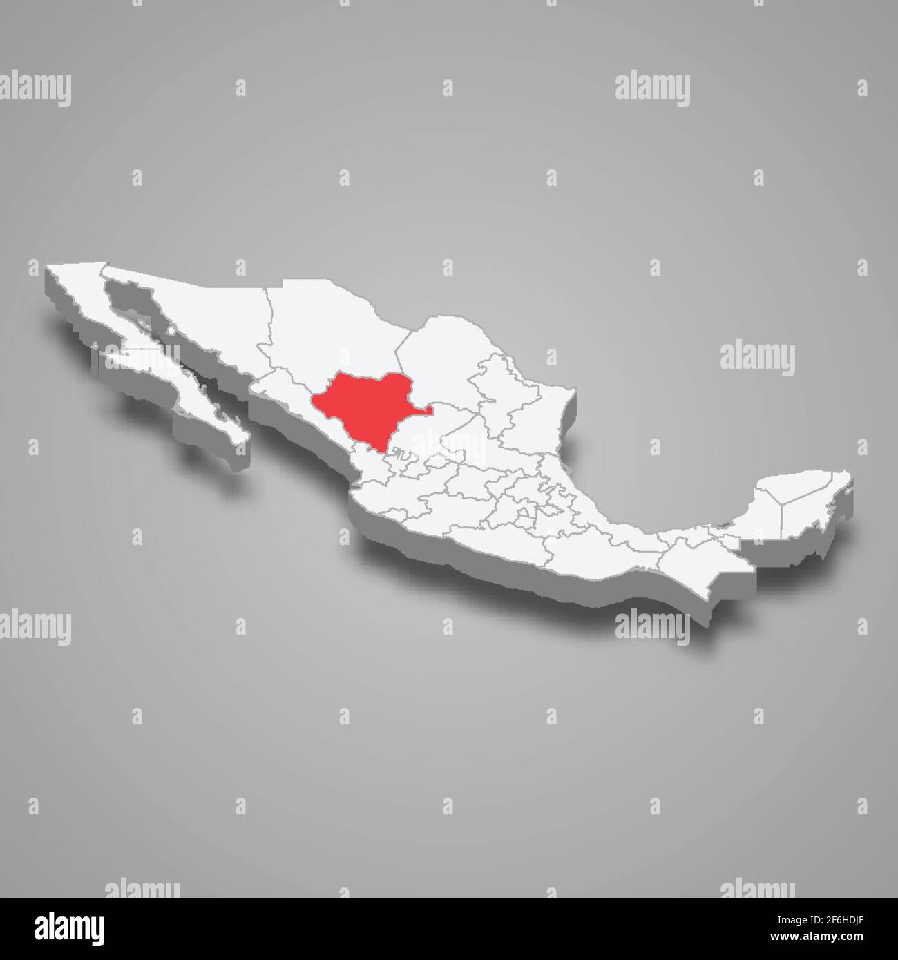 Durango region location within Mexico 3d isometric map Stock Vector ...