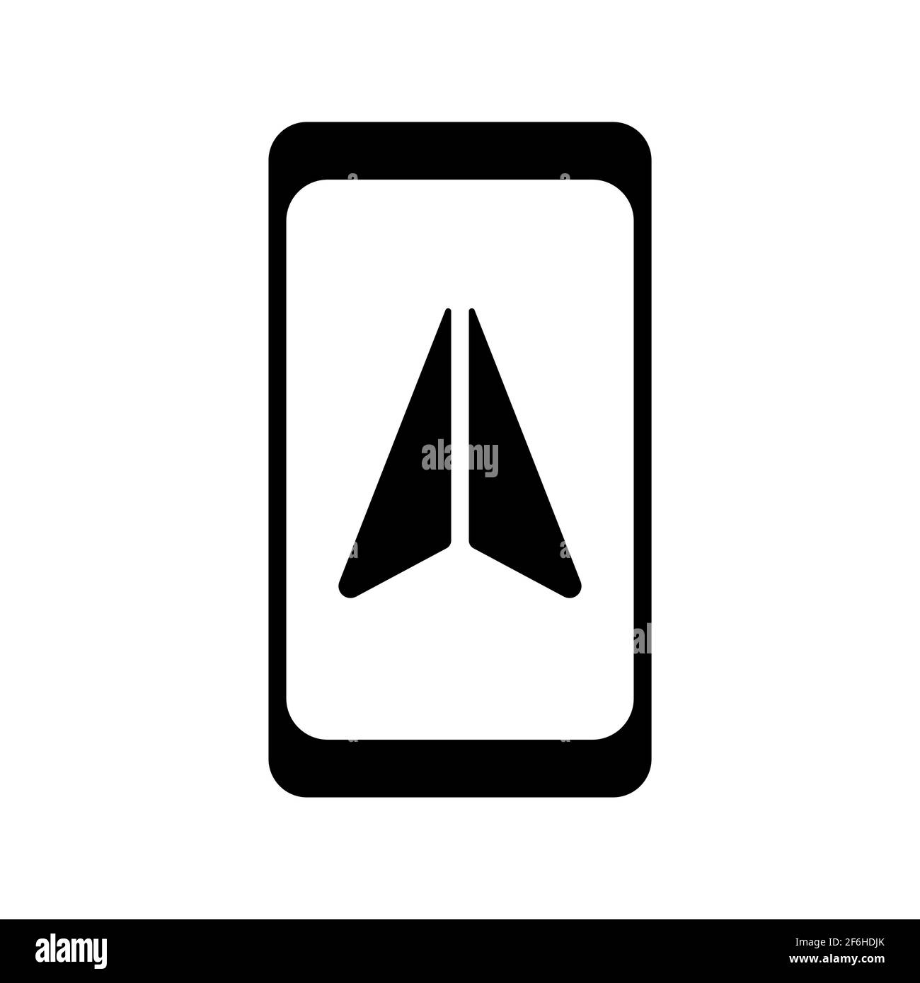 Smartphone with navigator vector glyph icon. Navigation sign. Graph ...