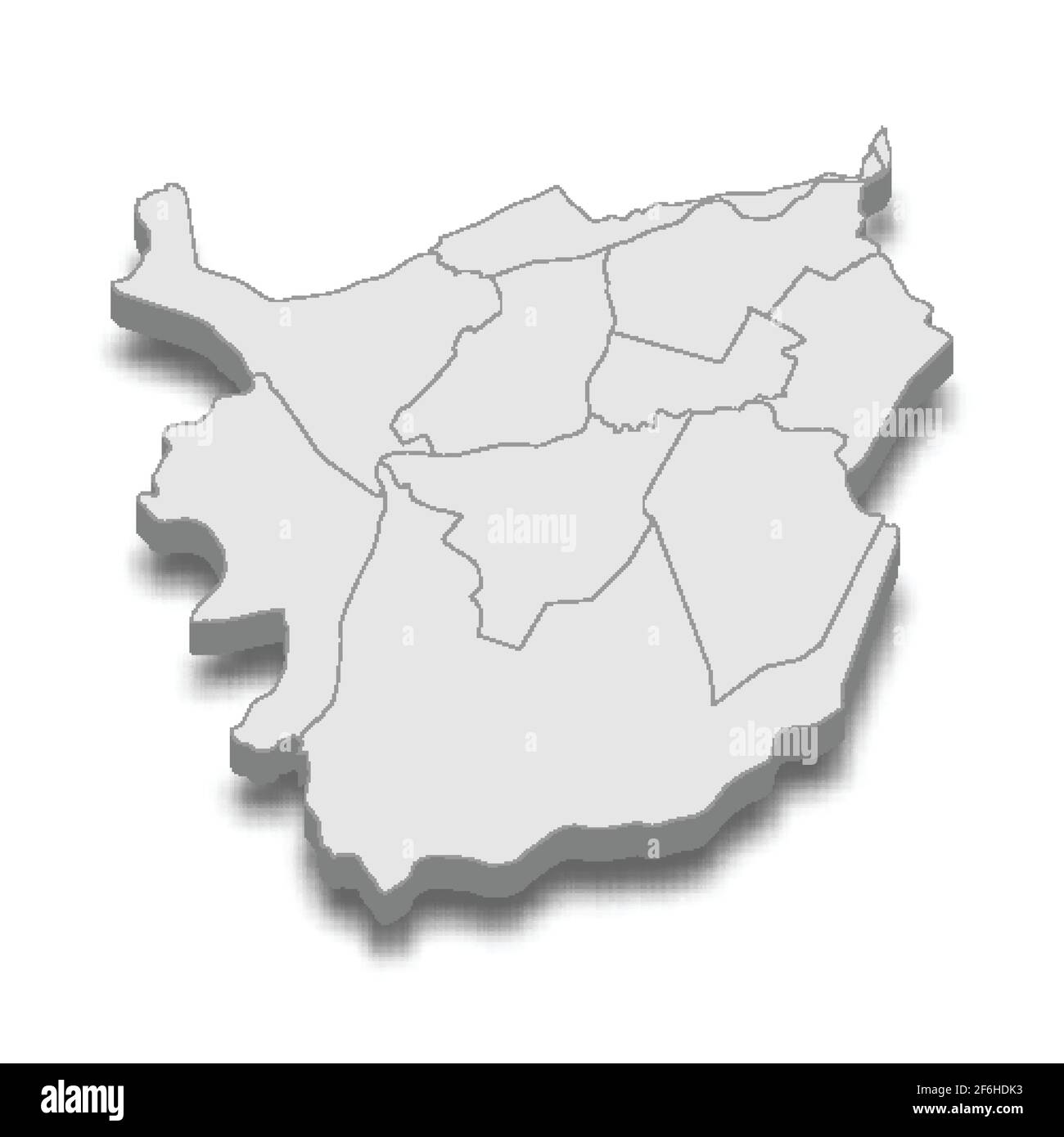 3d isometric map of Podgorica City is a Capital of Montenegro, vector ...