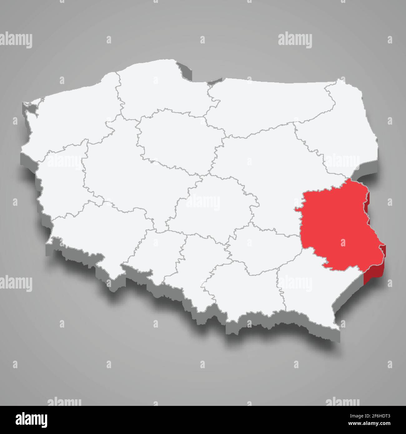 Lublin region location within Poland 3d isometric map Stock Vector ...