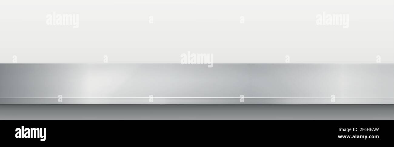 Metal kitchen countertop, iron texture, large table on a white ...