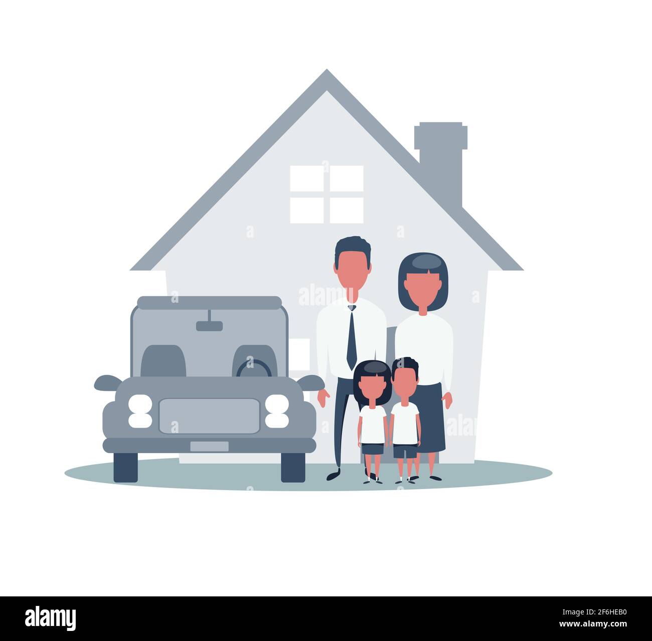 Family infront of home hi-res stock photography and images - Alamy