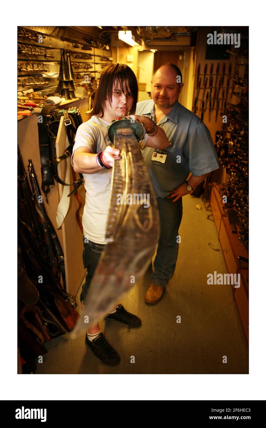 Robbie Candy apprentice armourer to the armourer Rob Barham, at the ...