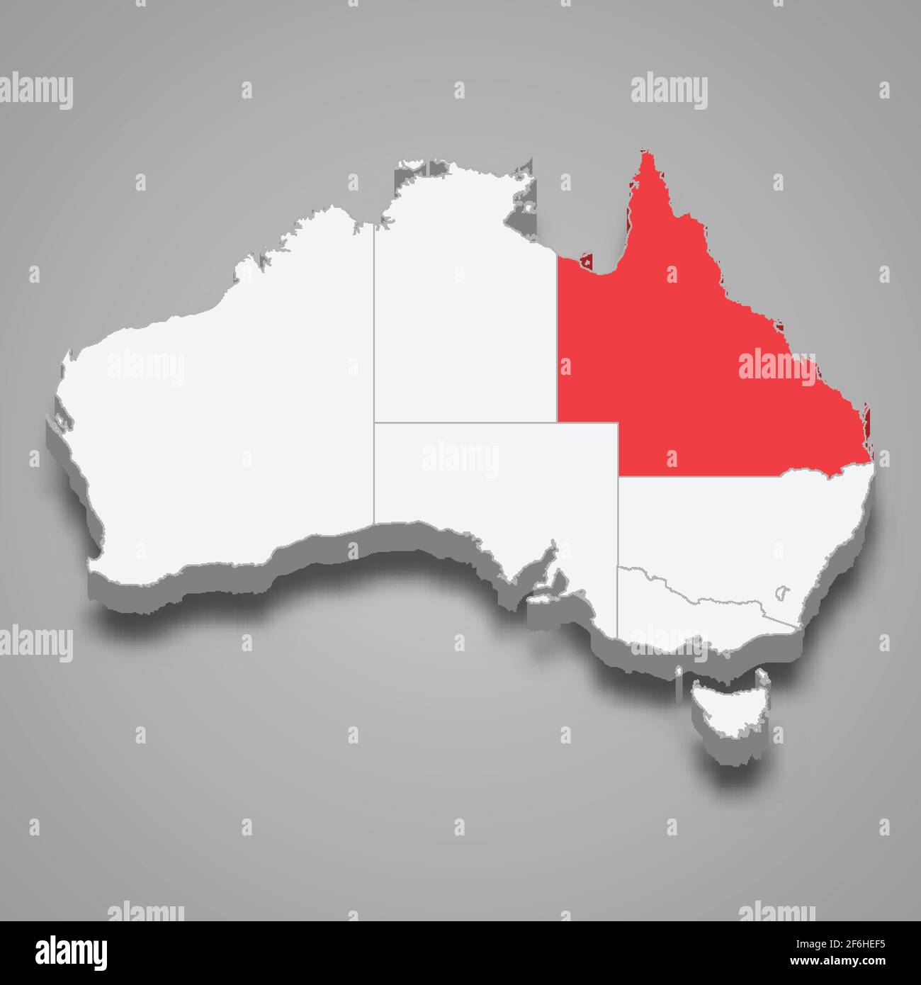 Queensland outline map political hi-res stock photography and images ...