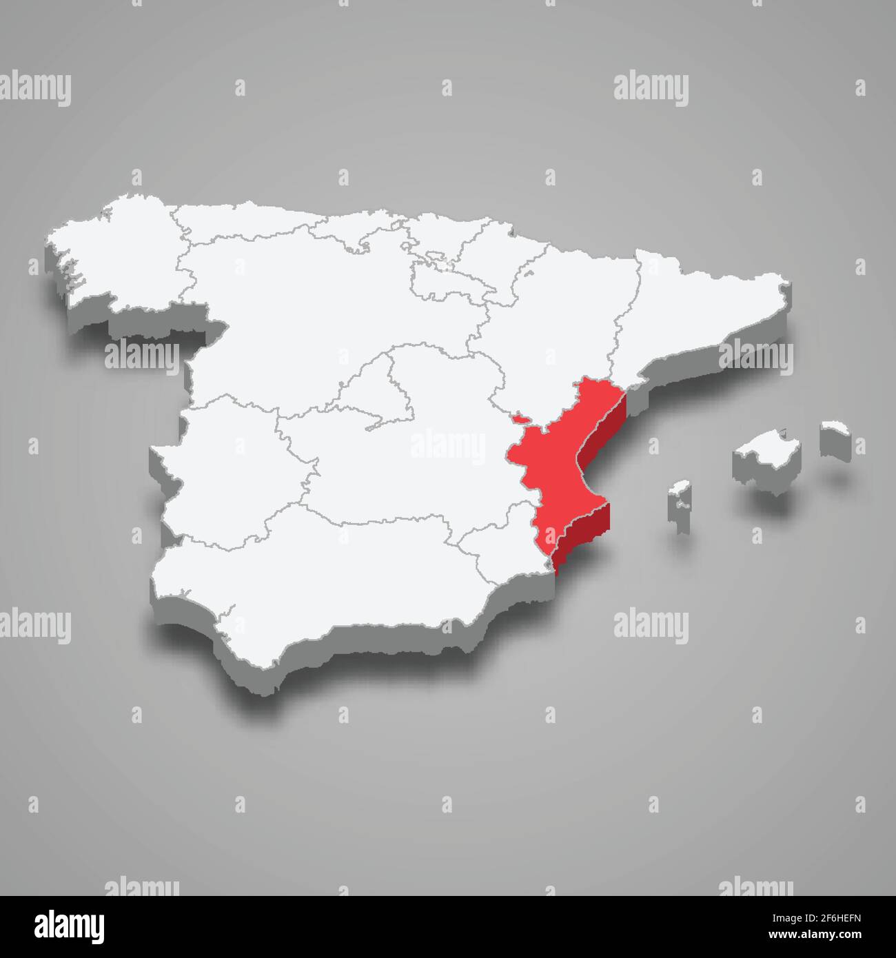 region location within Spain 3d isometric map Stock Vector Image & Art ...