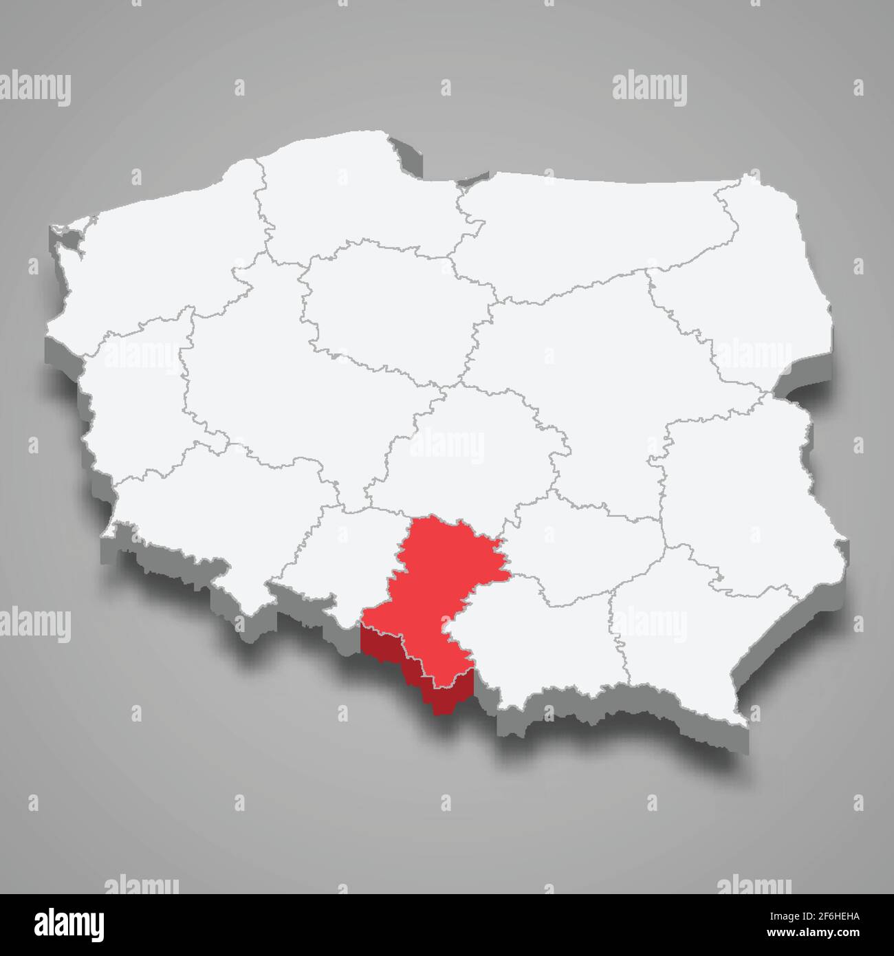 Silesia region location within Poland 3d isometric map Stock Vector ...