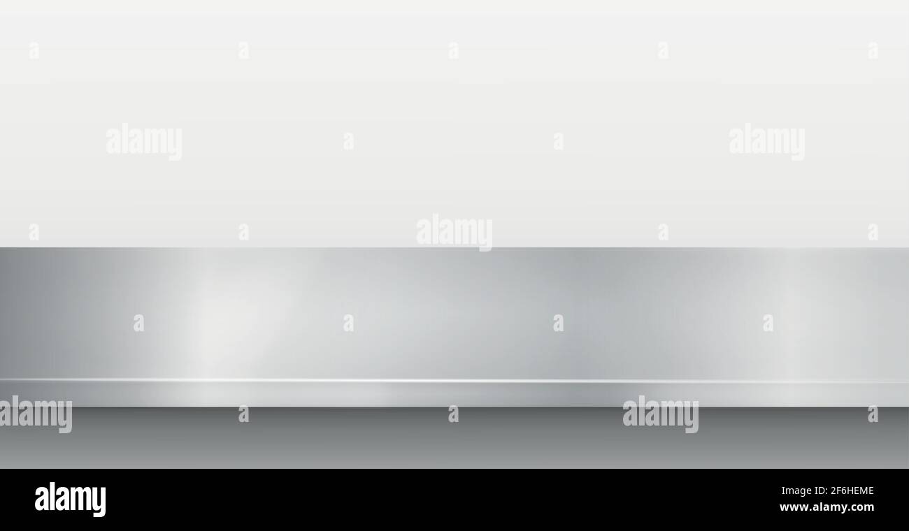 Metal kitchen countertop, iron texture, large table on a white ...