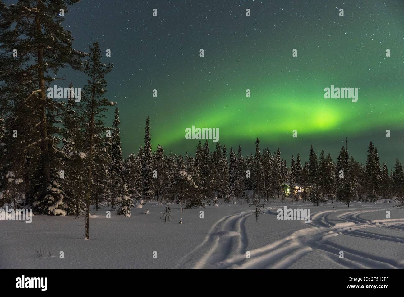 Northern Lights; Ruka; Finland Stock Photo - Alamy