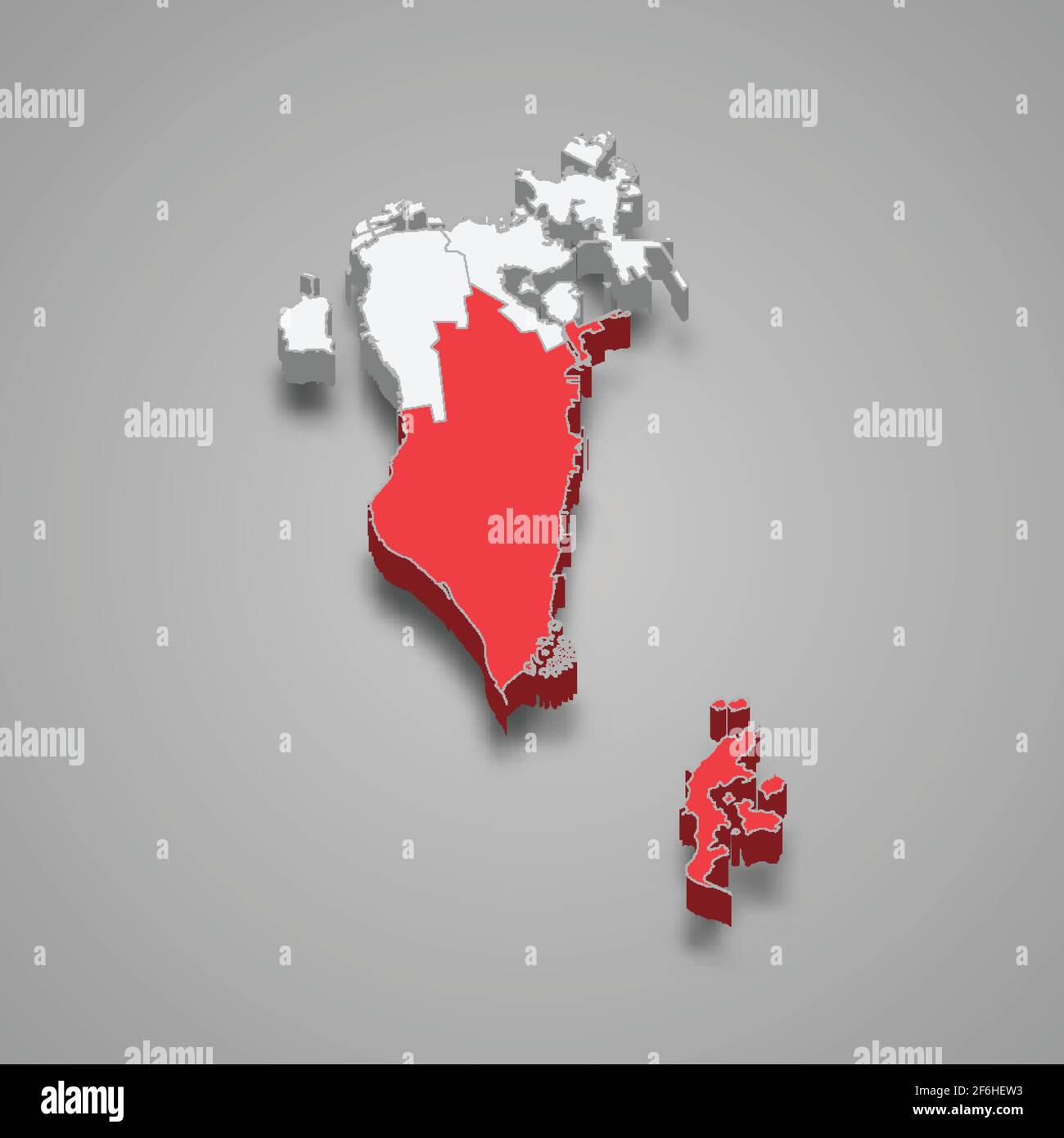 region location within Bahrain 3d isometric map Stock Vector Image ...