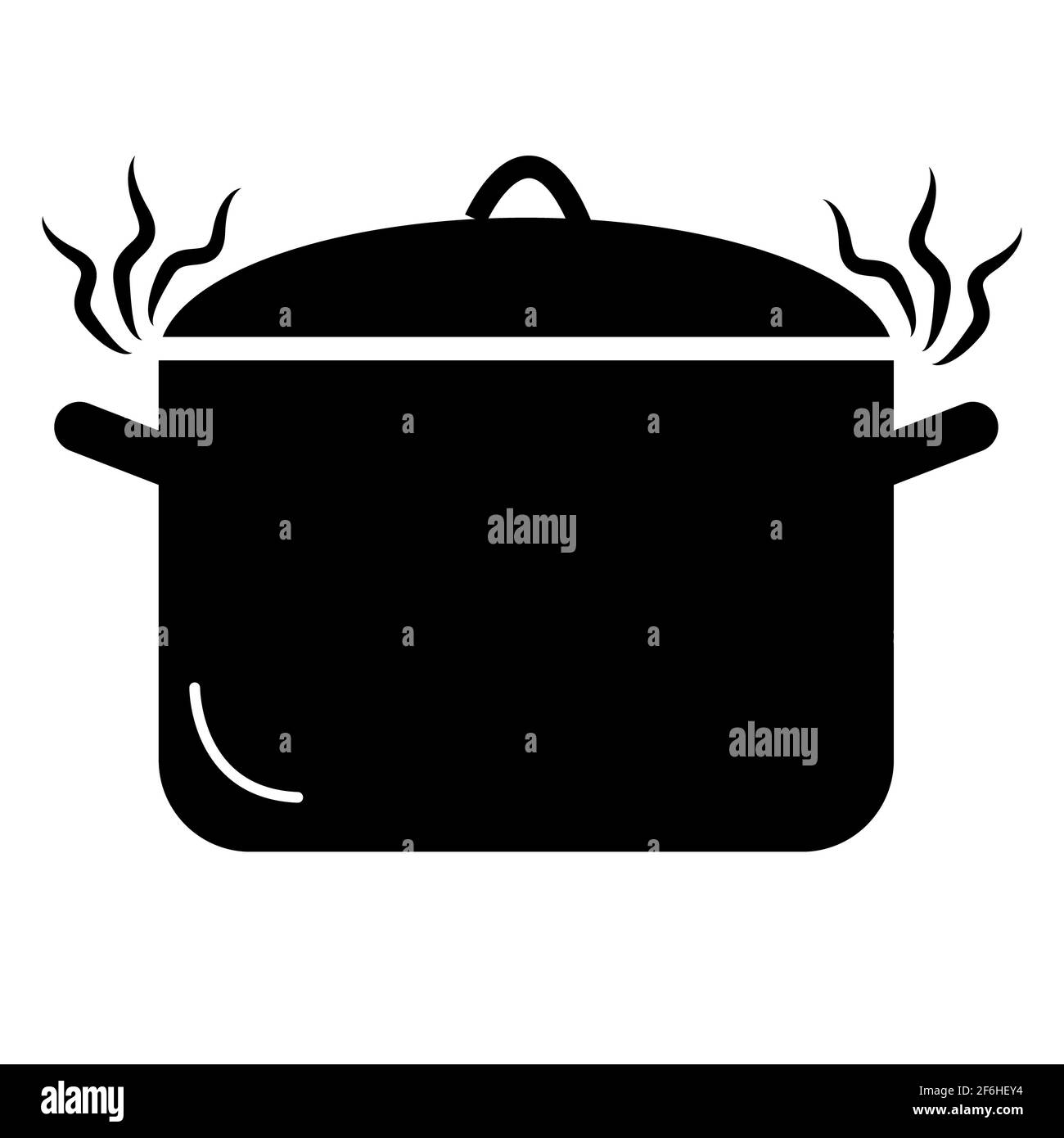 pan icon on white background. hot pot sign. cooking in pot. soup pot ...