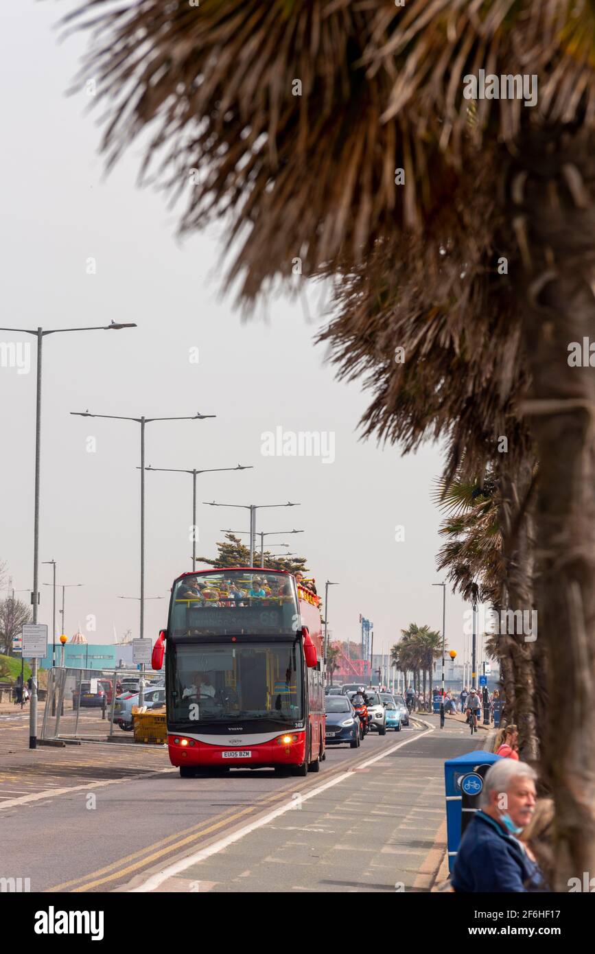 Ensignbus open top bus in Southend on Sea, Essex, UK, on Western ...