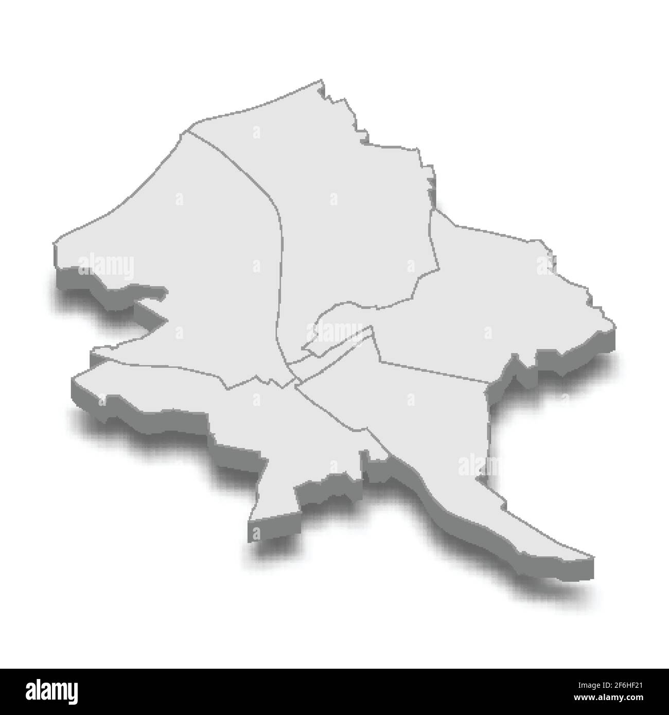 3d isometric map of Riga City is a Capital of Latvia, vector ...