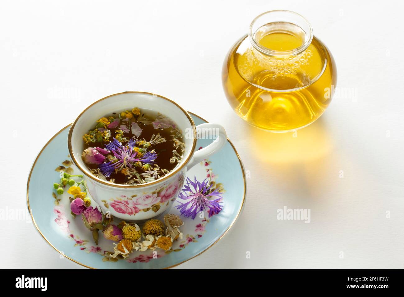 herbal tea made from various flowers Stock Photo - Alamy