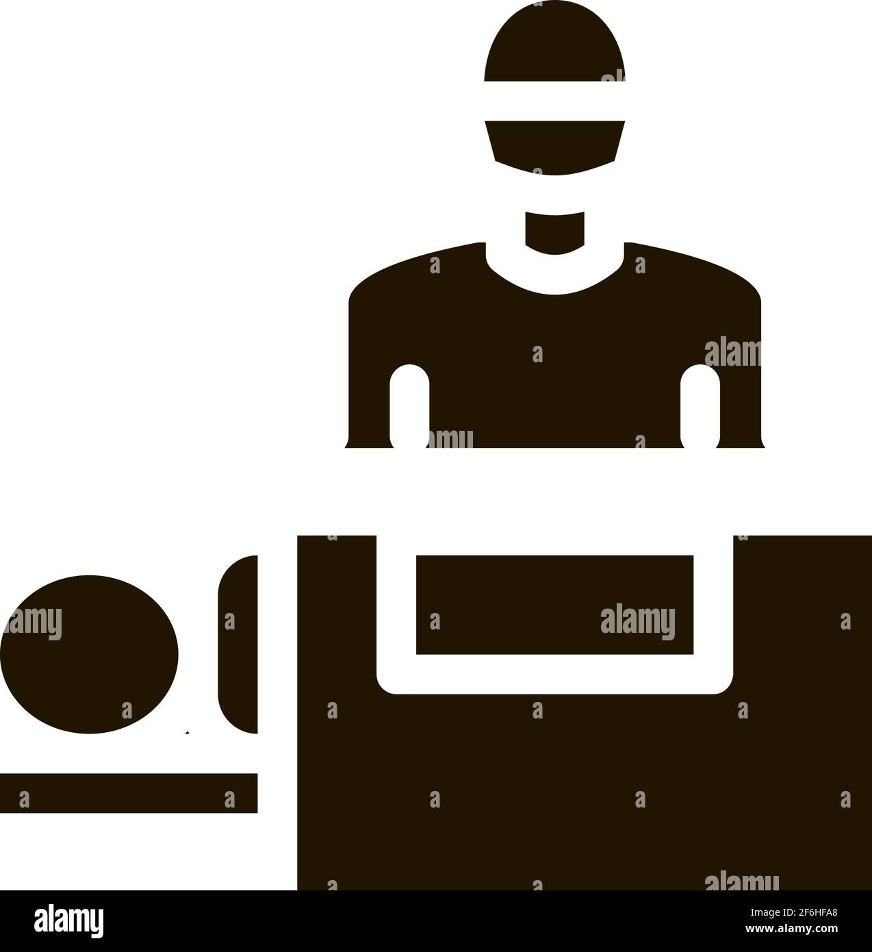 surgeon nad patient on surgical table icon Vector Glyph Illustration ...