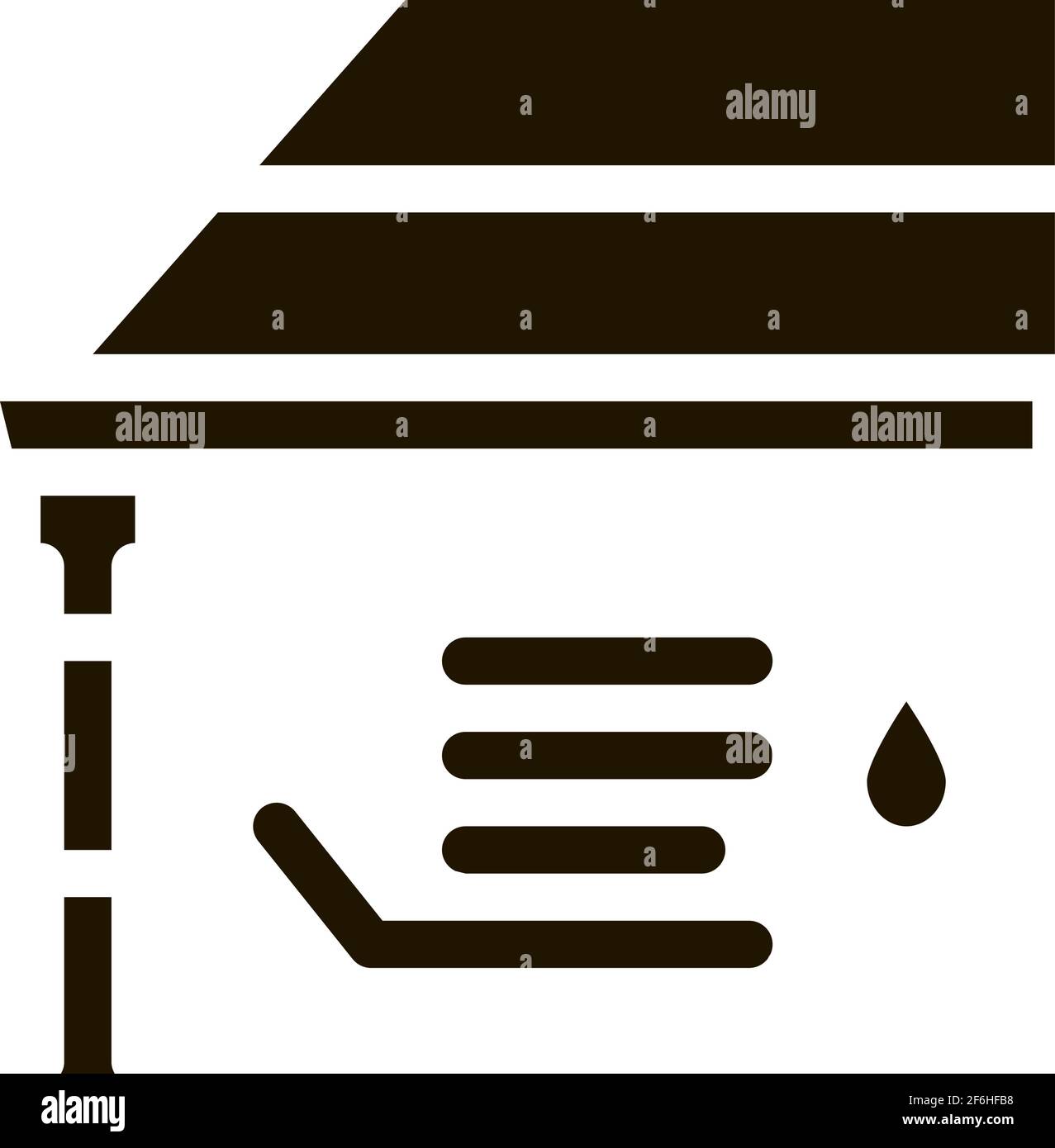 roof gutter system icon Vector Glyph Illustration Stock Vector Image ...