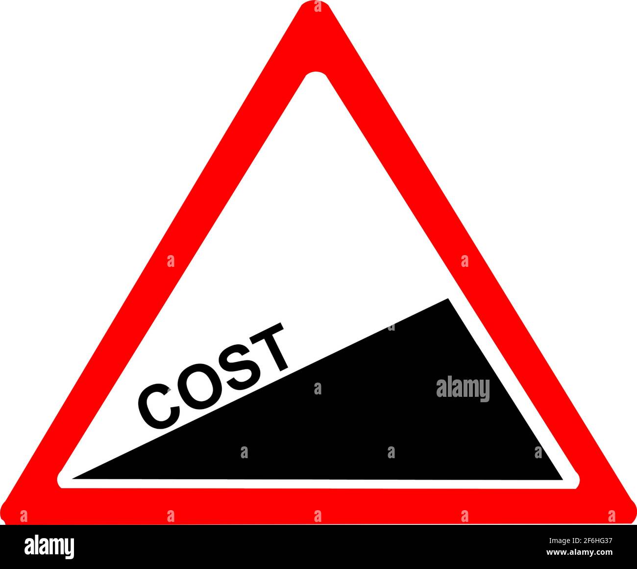 Cost increasing red triangle road sign Stock Vector Image & Art - Alamy