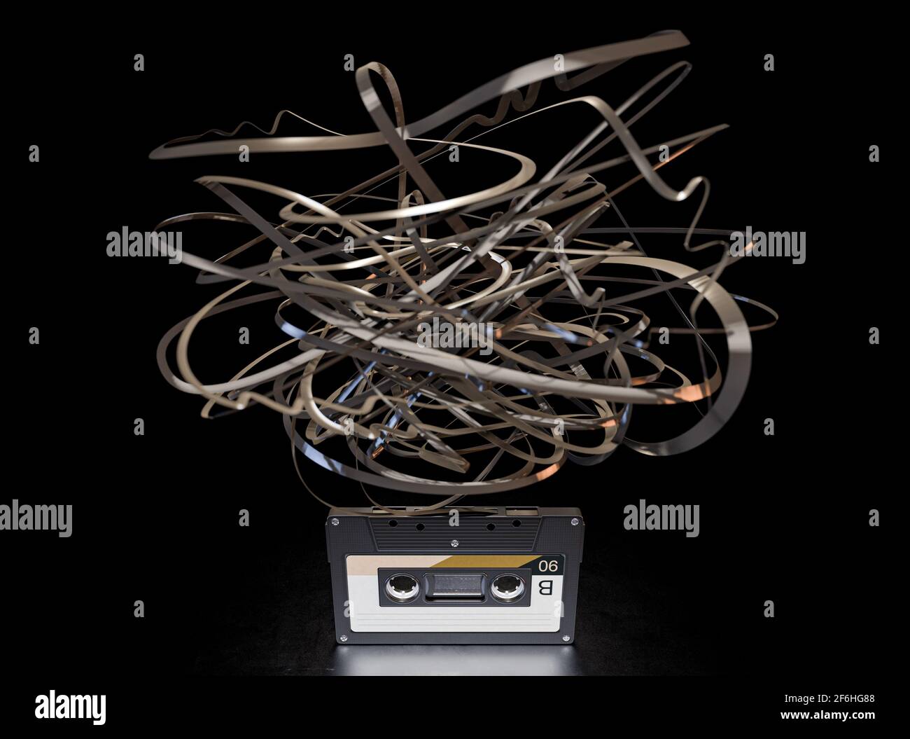 Unwound cassette tape hi-res stock photography and images - Alamy