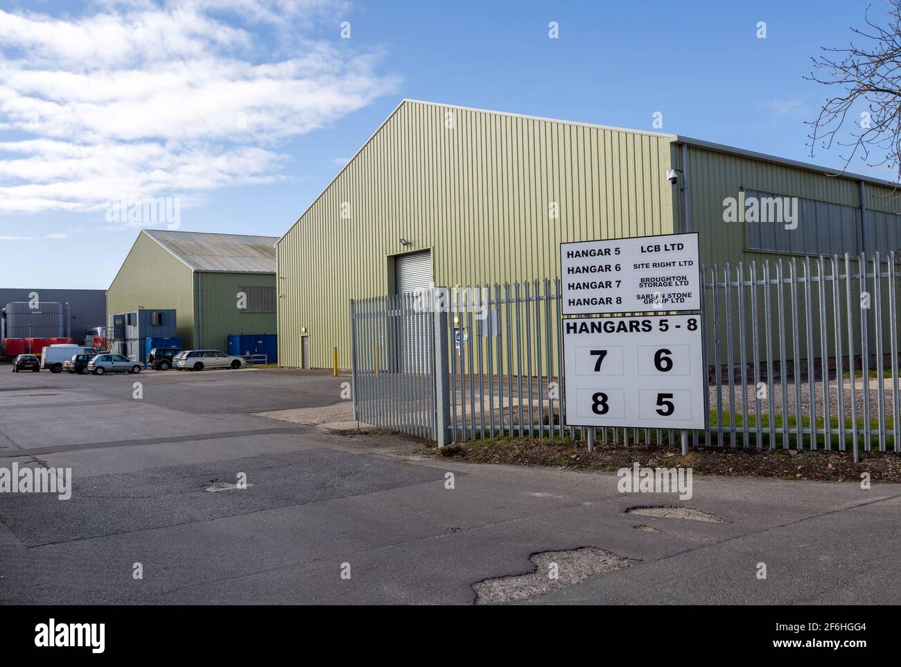 Hangars at former RAF Melsham, Bowerhill industrial estate, Melksham ...