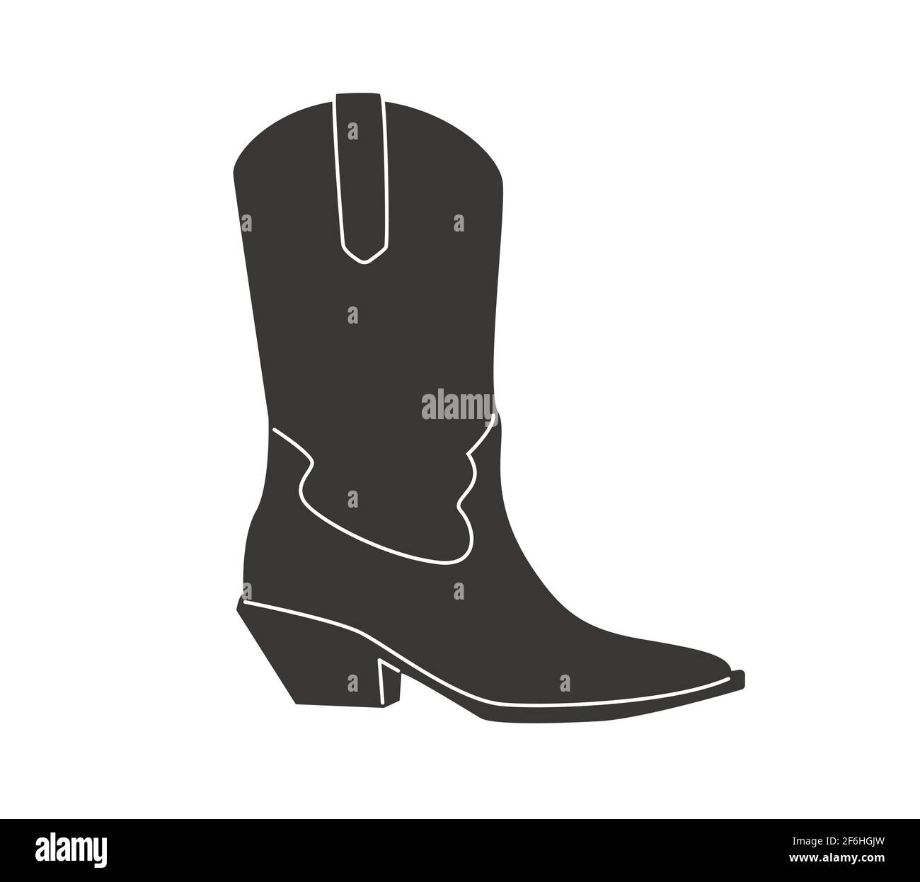 Cowboy boot shoe icon vector hi-res stock photography and images - Alamy