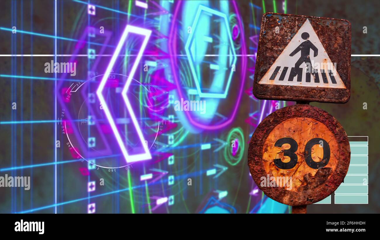 HUD Element in Hologram Style - animated element Stock Photo - Alamy