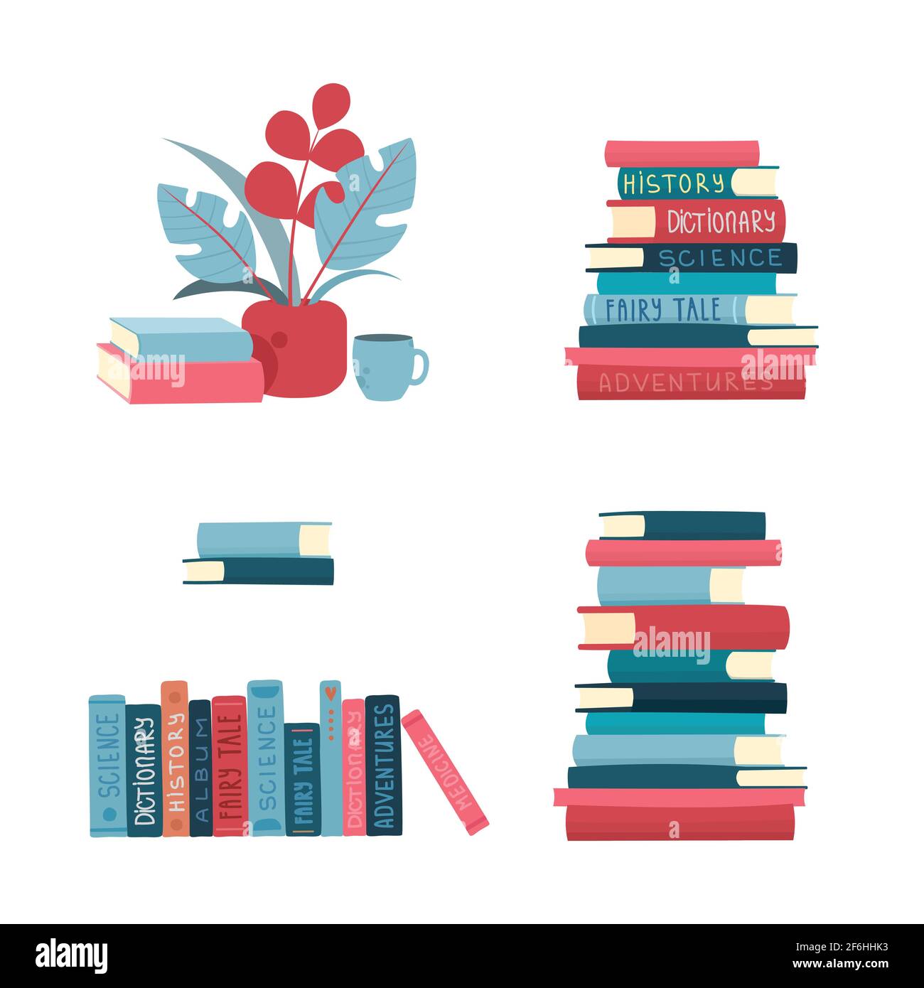 Vertical stack of old historical books in hardbacks with bookmarks ...