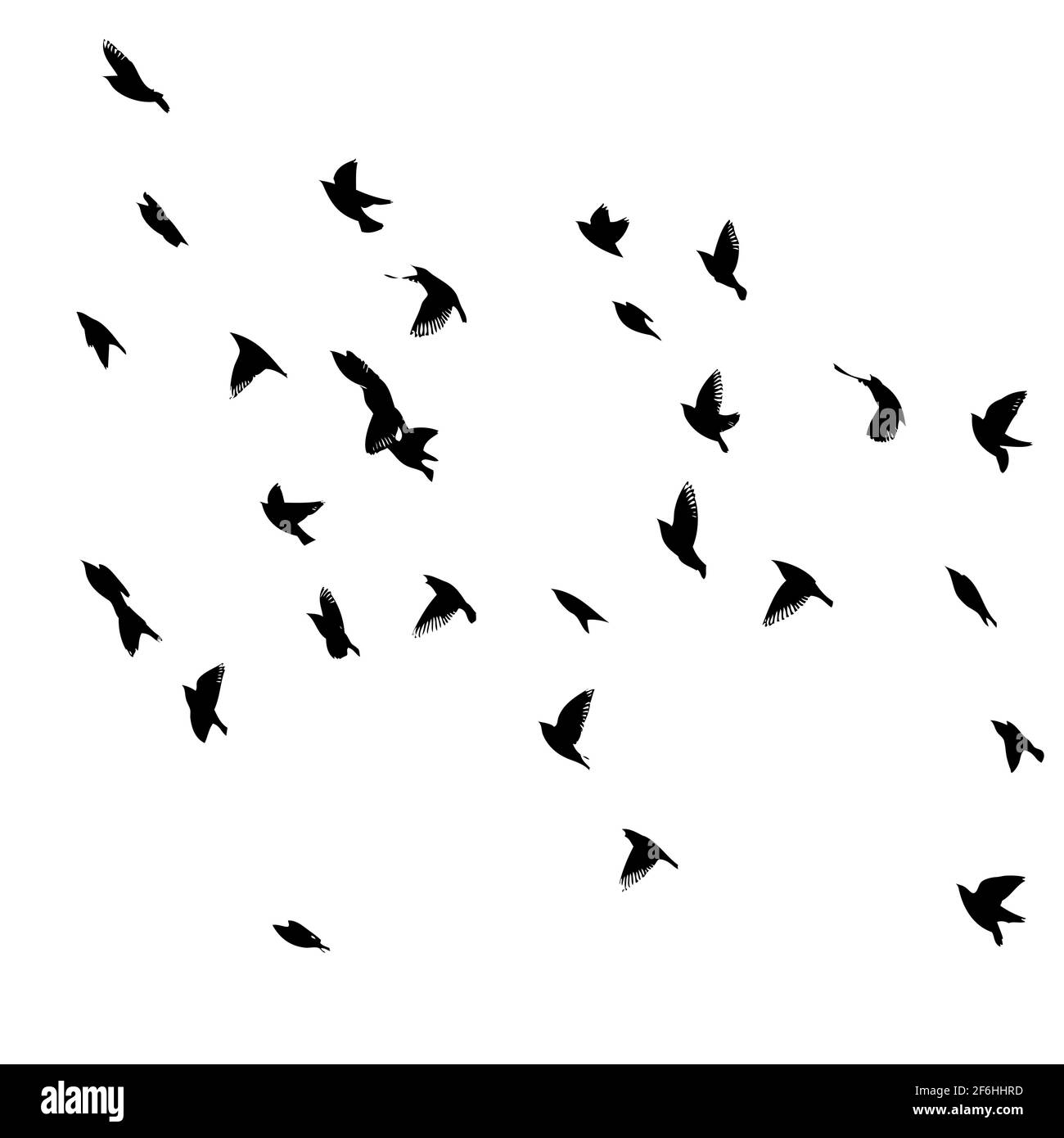 A flock of flying birds. Vector illustration Stock Vector Image & Art ...
