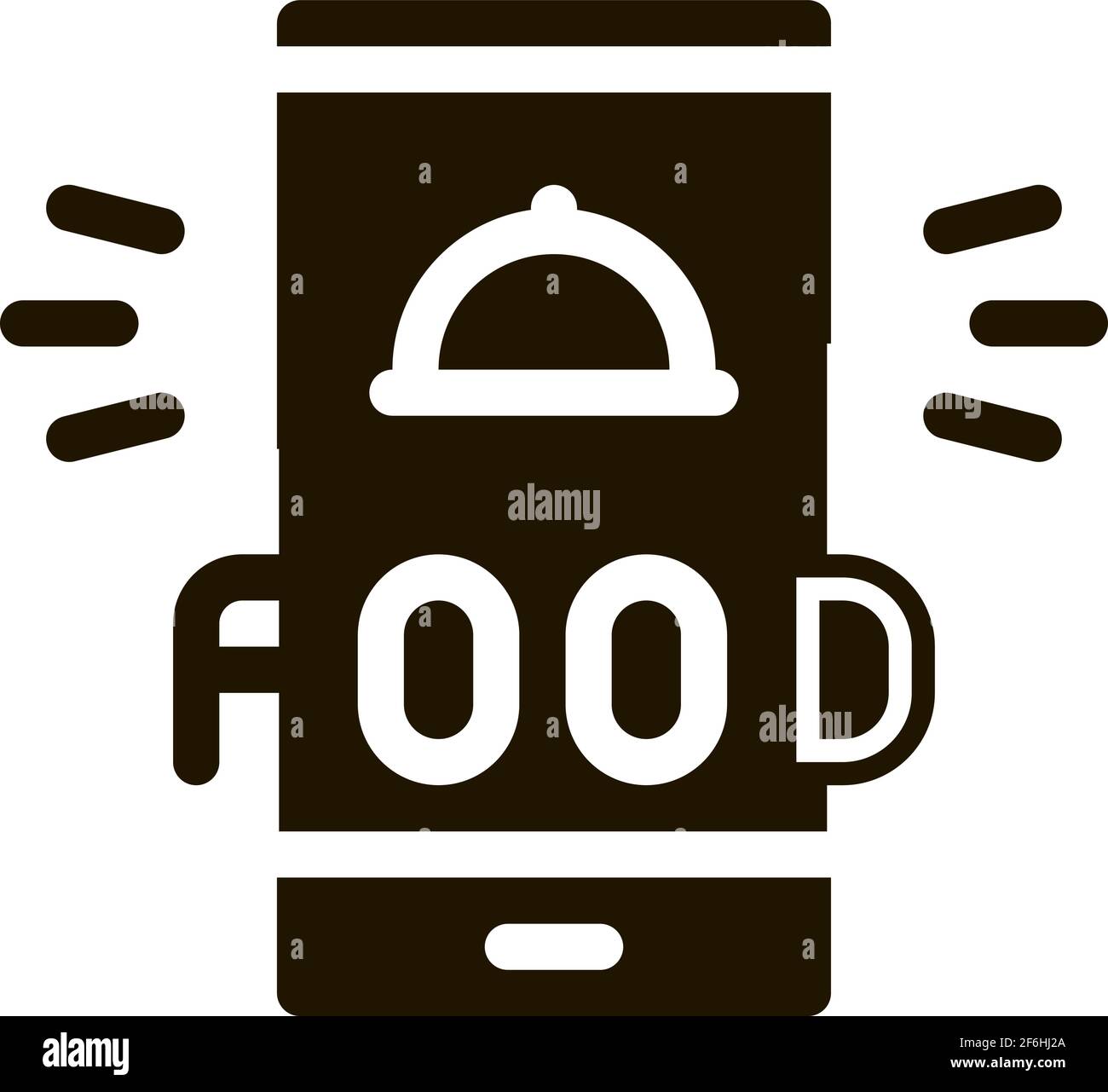 food delivery phone alarm icon Vector Glyph Illustration Stock Vector ...