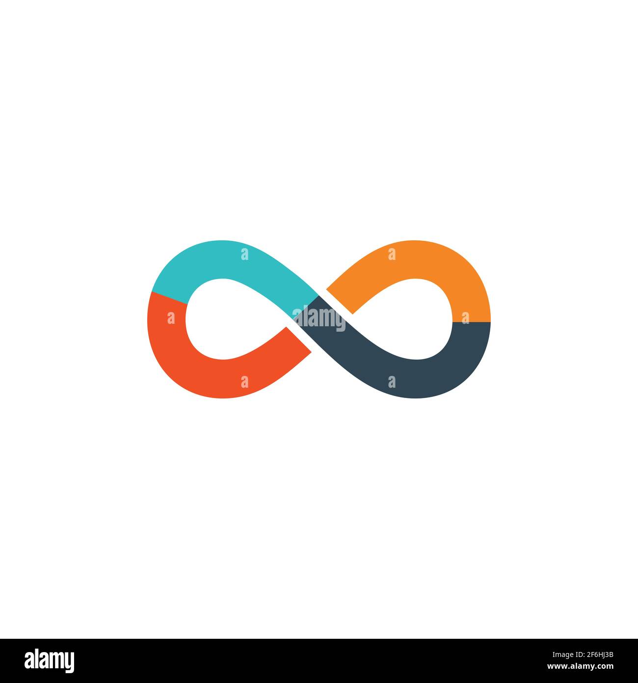 Infinity loop timeline infographic with 4 options or steps. Stock ...