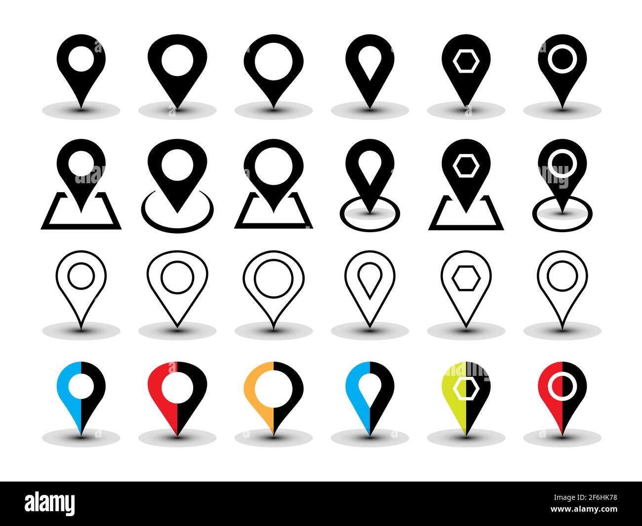 Simple basic set of location icon vector Template Stock Vector Image ...