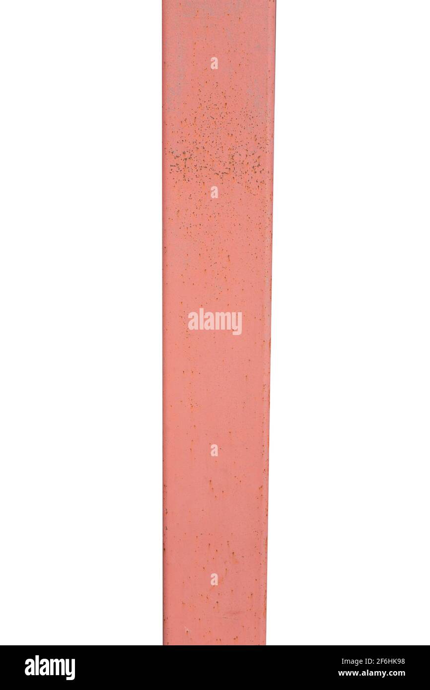 metal pillar of red color isolated on a white background. High quality ...
