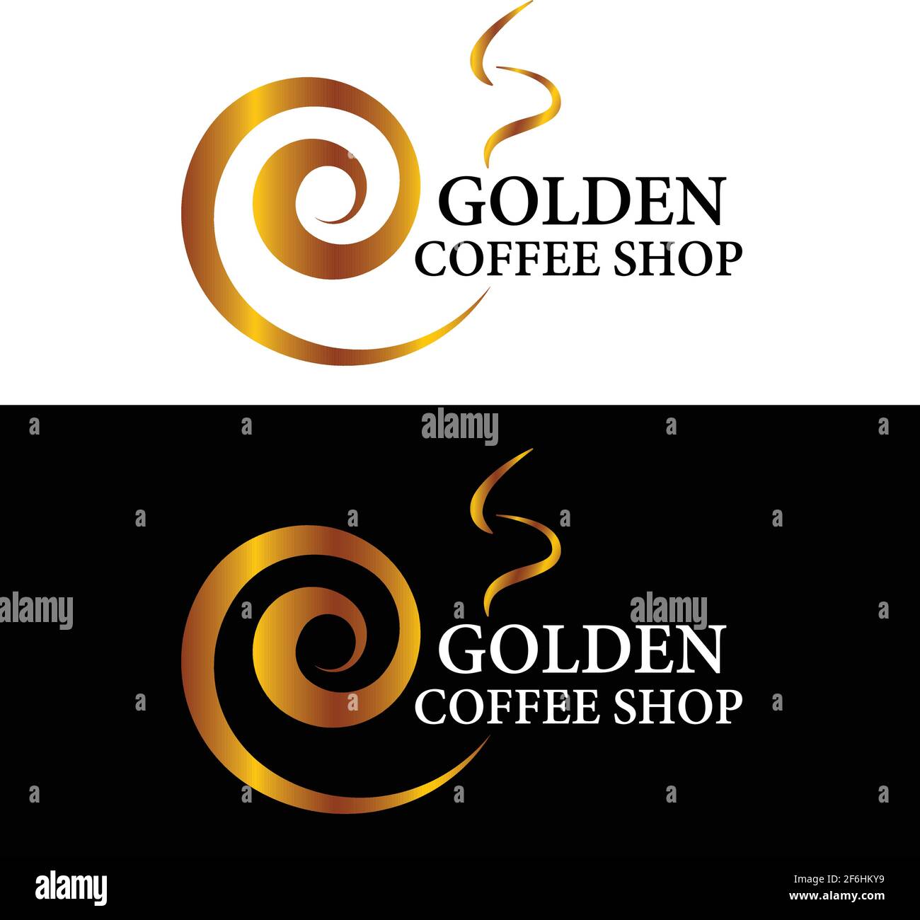 A golden coffee shop logo that can be used for a shop,blog,website ...