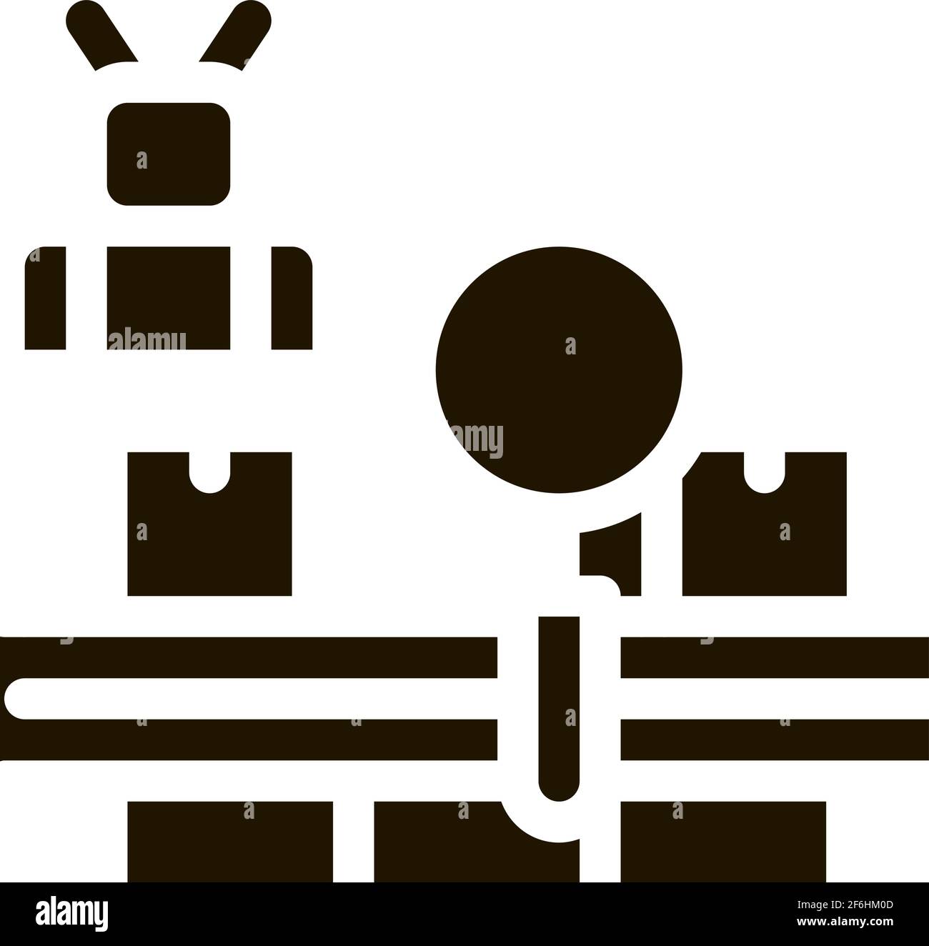 manufacturing defect search icon Vector Glyph Illustration Stock Vector ...
