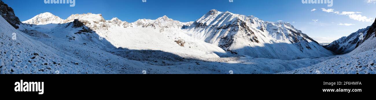 Morning panorama from Alay (Ali, Alaj) mountains - Kyrgyzstan Stock ...