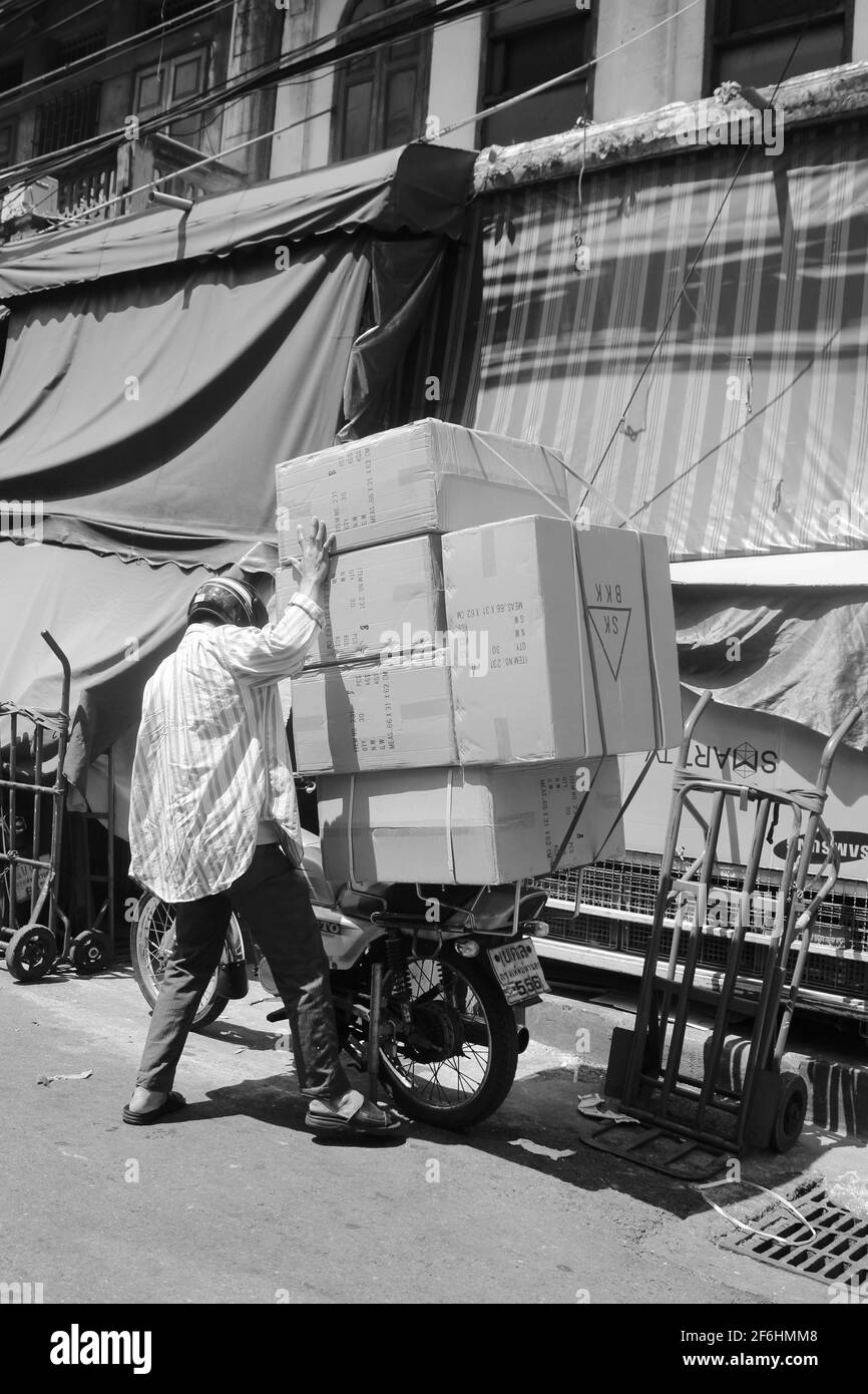 Bangkok moped Black and White Stock Photos & Images - Alamy