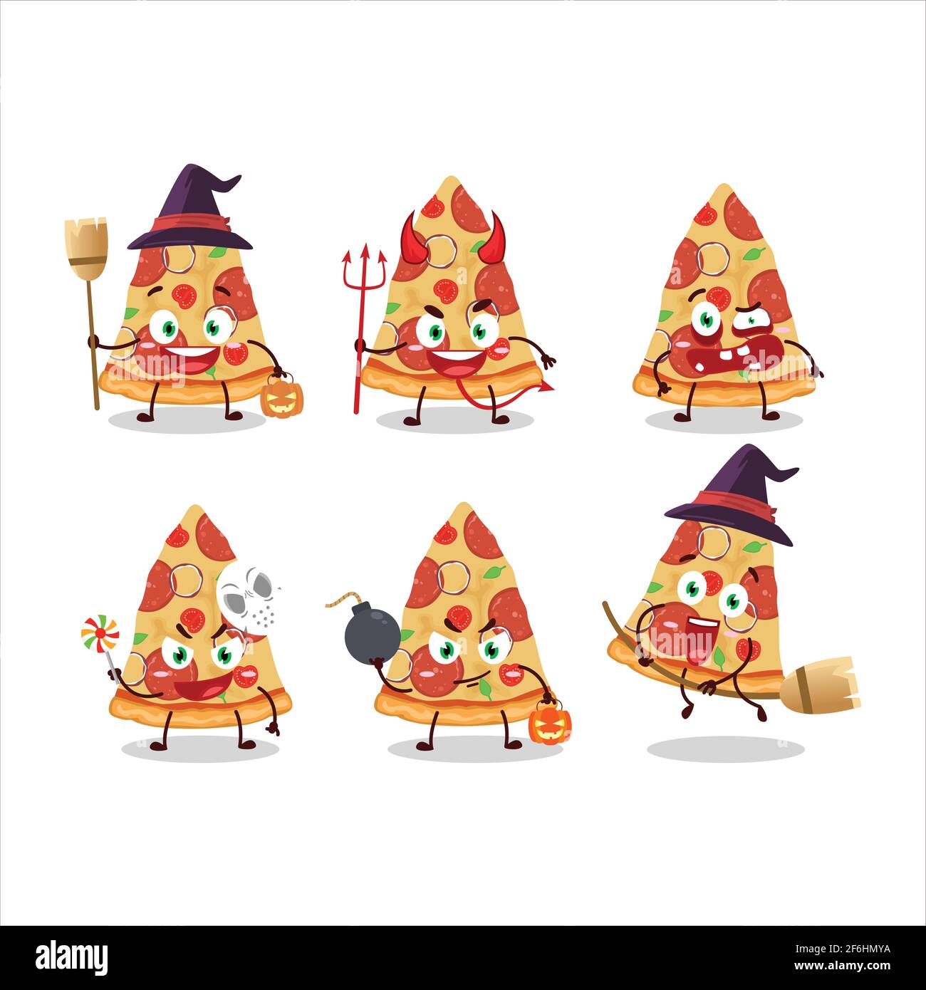 Halloween expression emoticons with cartoon character of slice of beef ...
