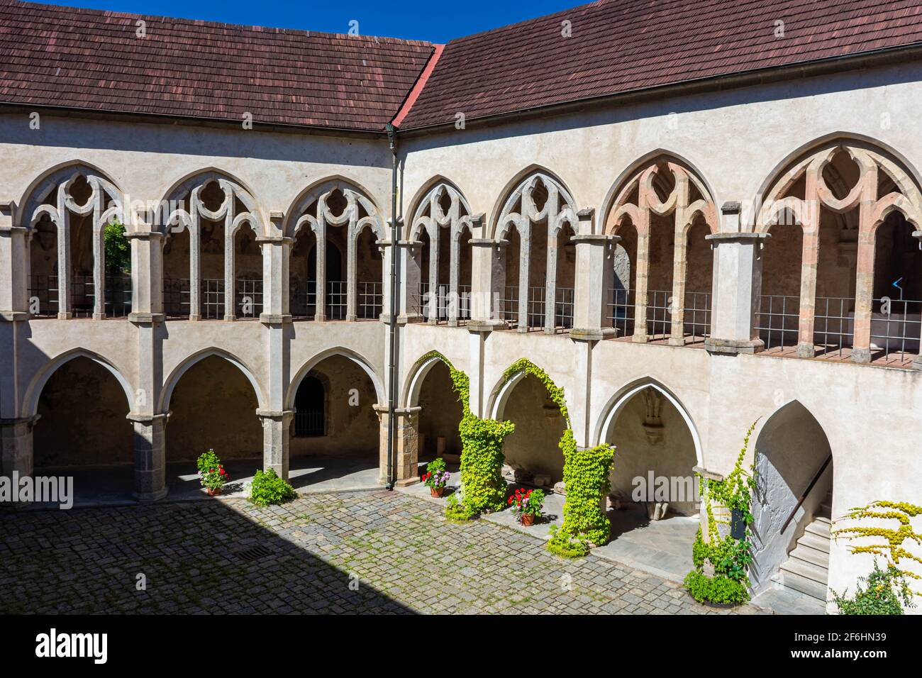 ZVIKOV, CZECH REPUBLIC, 1 AUGUST 2020: Courtyard of Zvikov Castle Stock ...