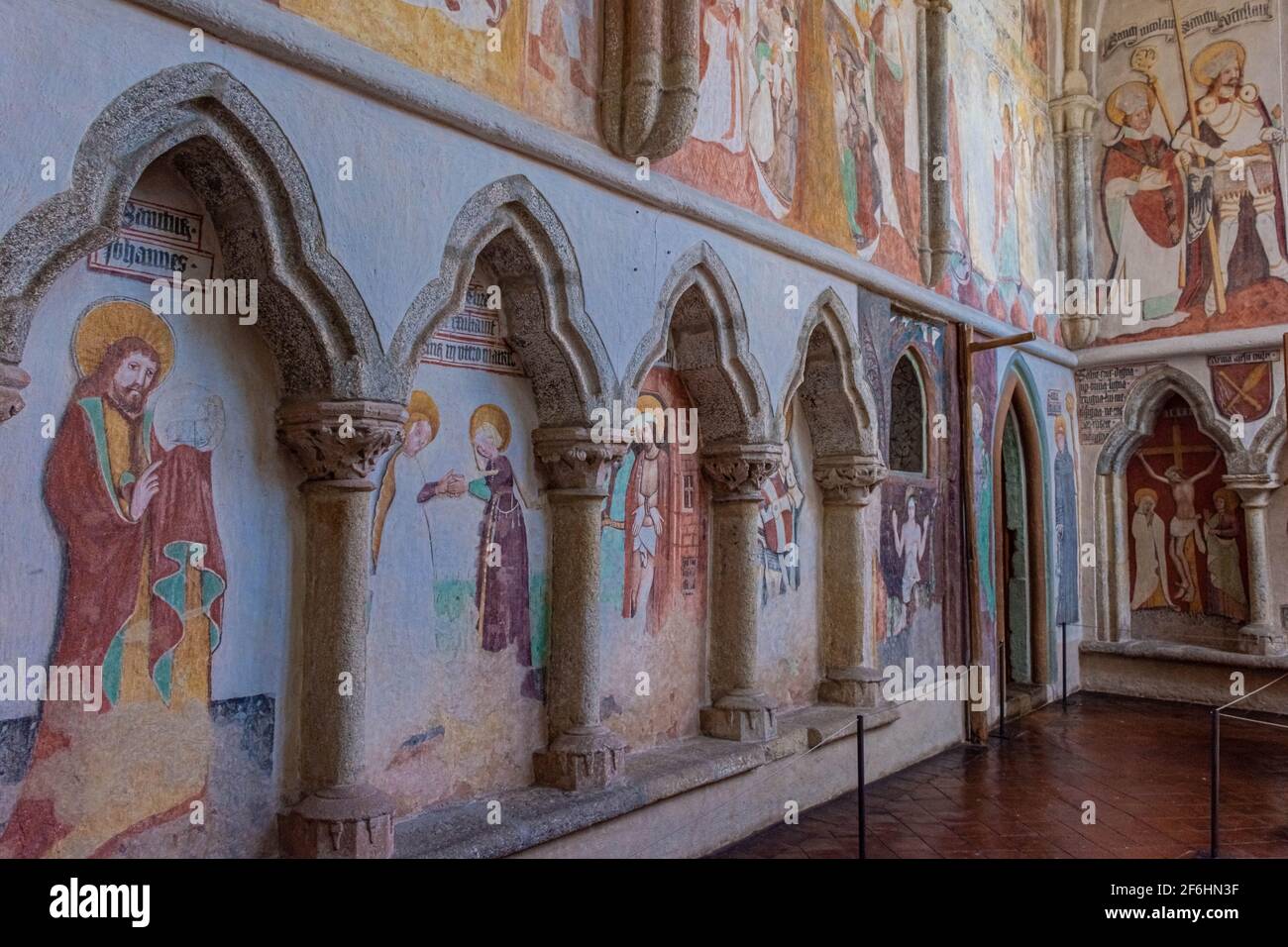 ZVIKOV, CZECH REPUBLIC, 1 AUGUST 2020: Beautiful frescoes in the chapel ...