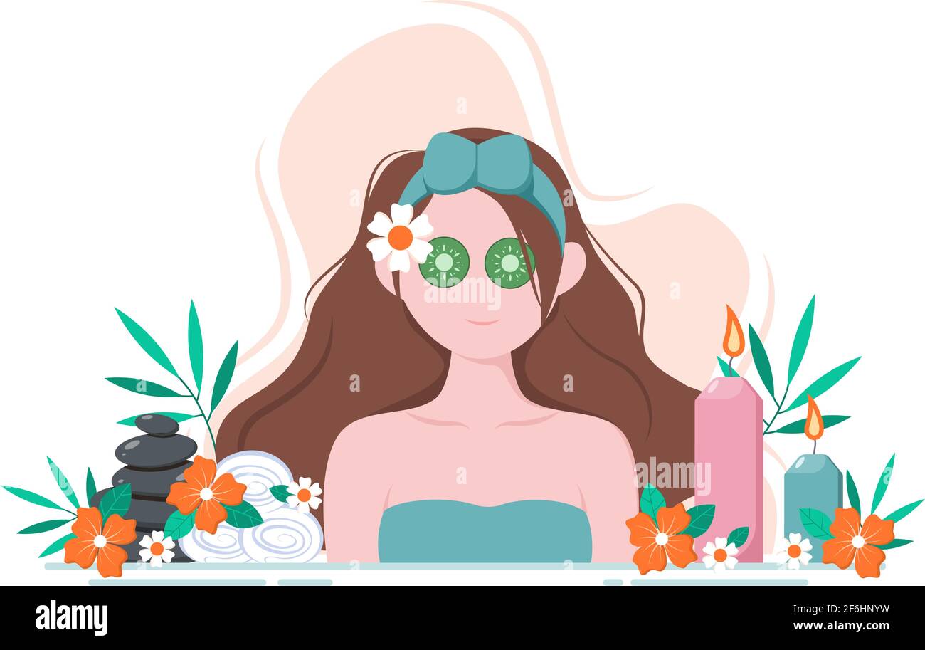 Massage Vector Illustration In Beauty Salon, Body Spa, Relaxation ... Massage Vector Illustration In Beauty Salon, Body Spa, Relaxation ...