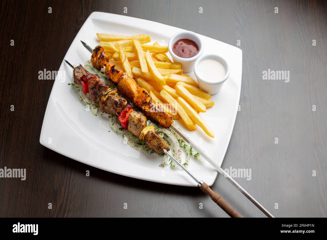 Lamb and chicken skewers typical food Arab Islam Middle East Stock ...