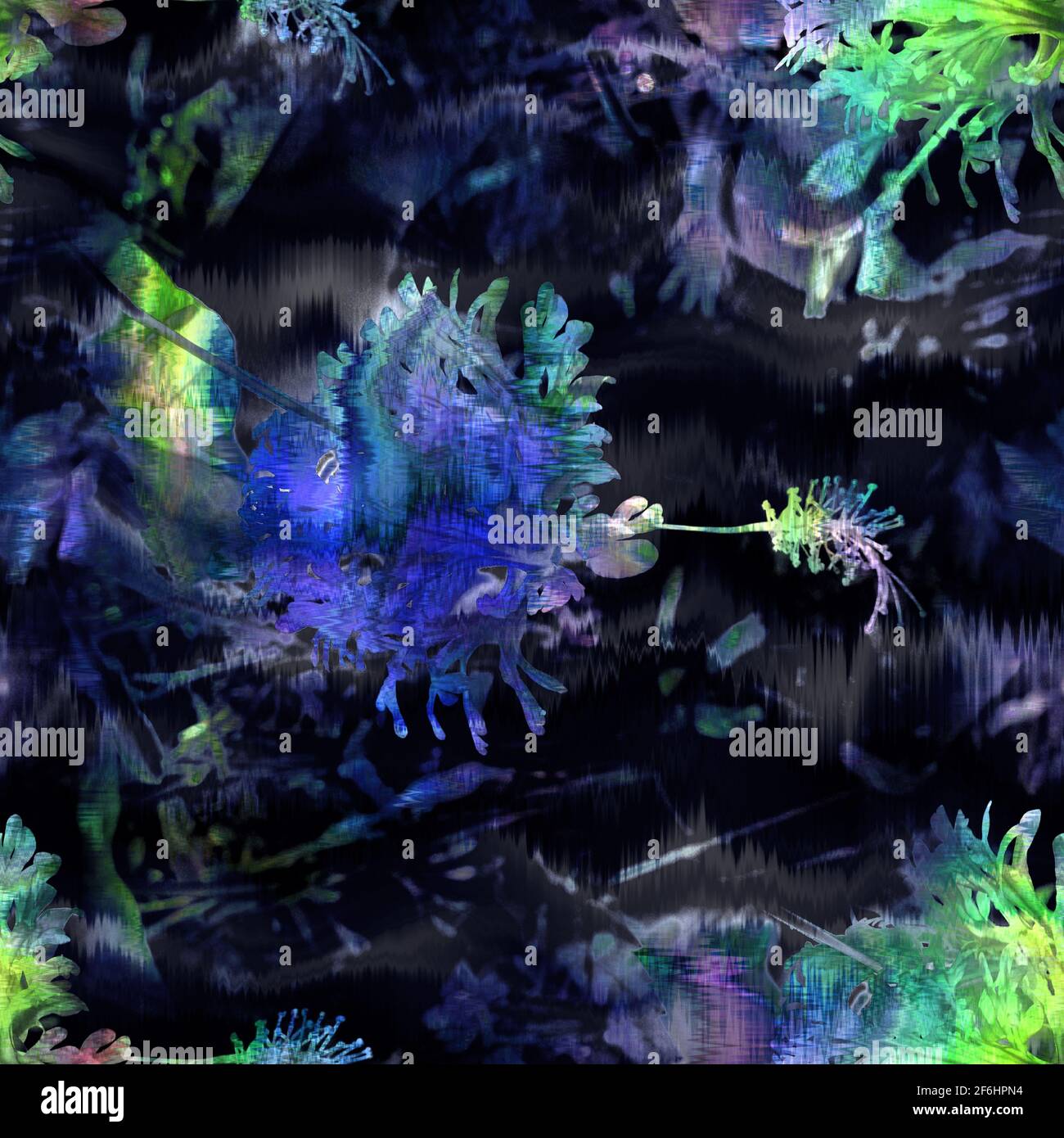 Seamless abstract color blobs with floral overlay Stock Photo - Alamy