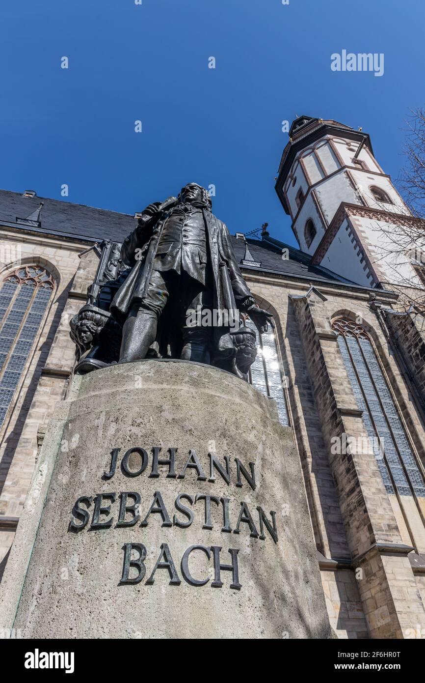 Old bach monument with thomas church hi-res stock photography and ...