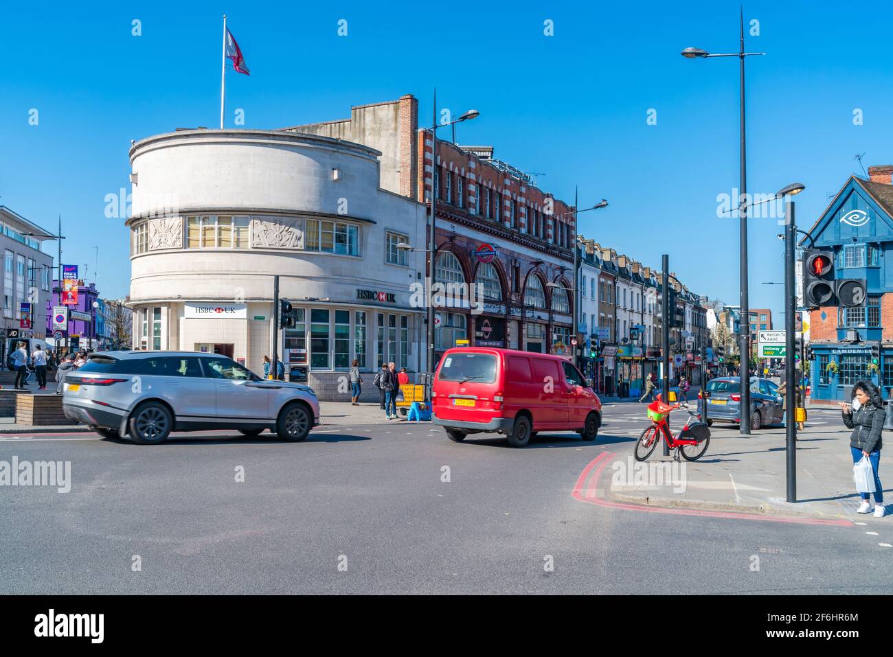 LONDON, UK - MARCH 29 2021: View of Kentish Town Road in Camden Town ...